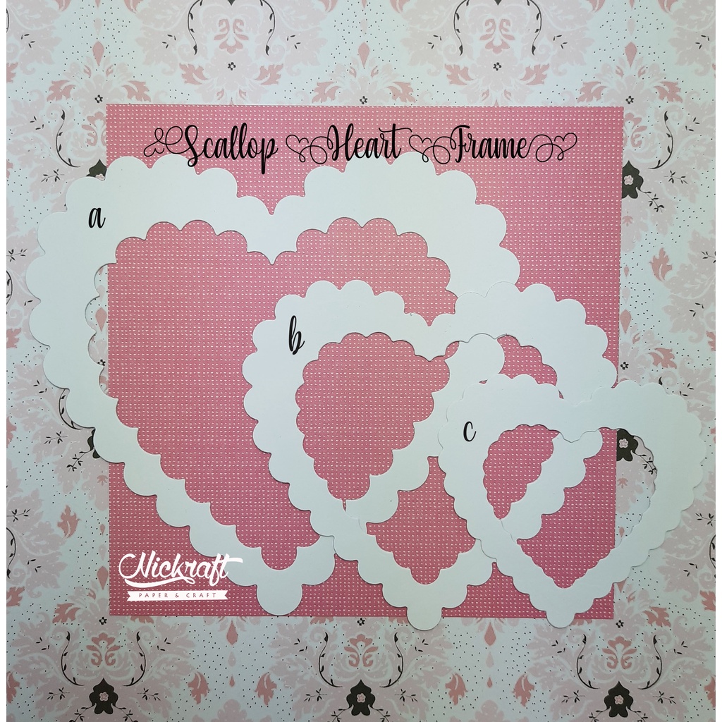 Jual SCALLOP HEART FRAME - BAHAN SCRAPBOOK LABEL HATI LOVE | Shopee ...