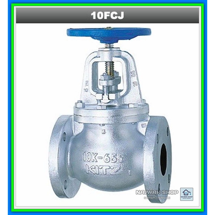 Jual Stop Kran Globe Valve 3" inch Kitz Cast Iron JIS 10K Besi Cor Origin Japan Murah ...