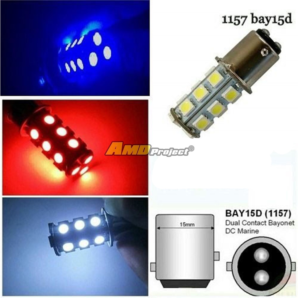 Jual LD001 Lampu Rem 12V Led Bayonet Stop Lamp Motor 1157 18 Mata Mode ...