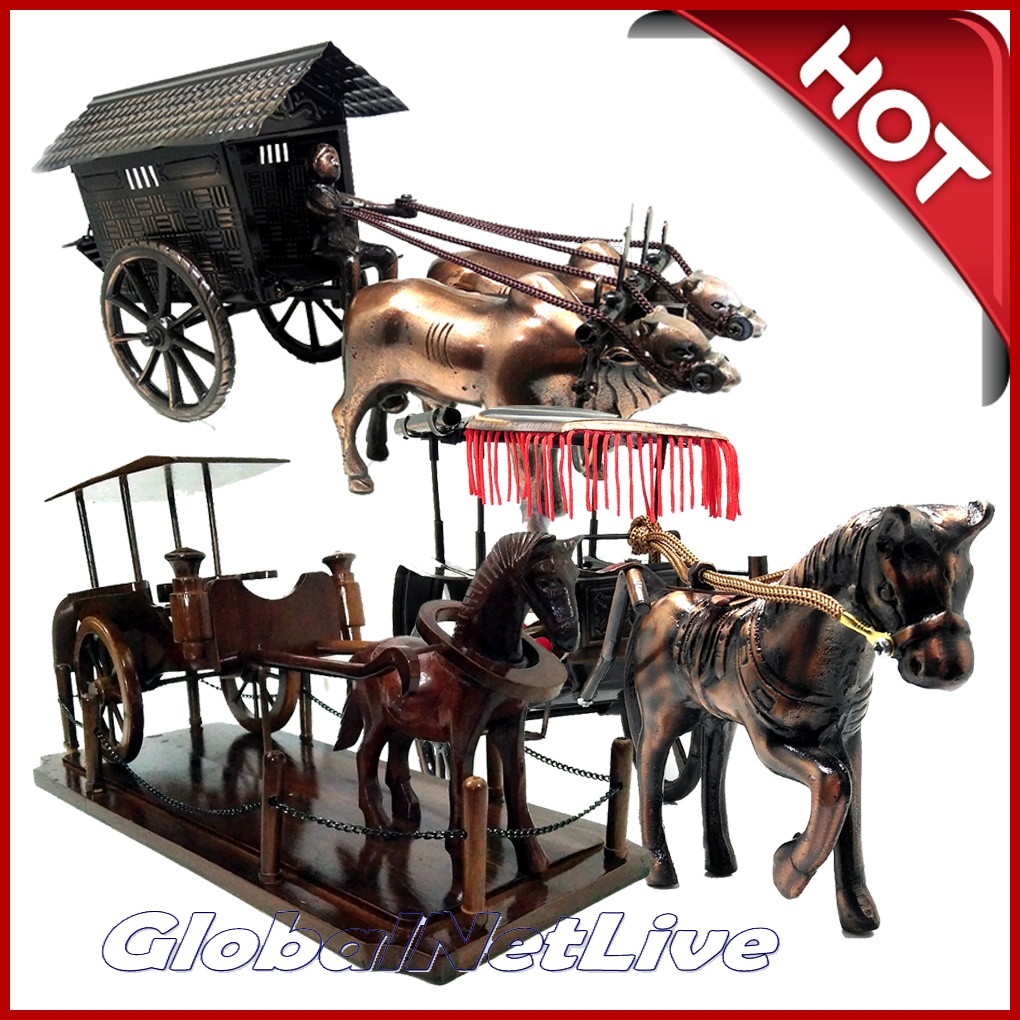 Jual Miniatur Andong Delman Kereta Kuda Gerobak Sapi Cikar Jogja Logam & Kayu Jati | Shopee ...