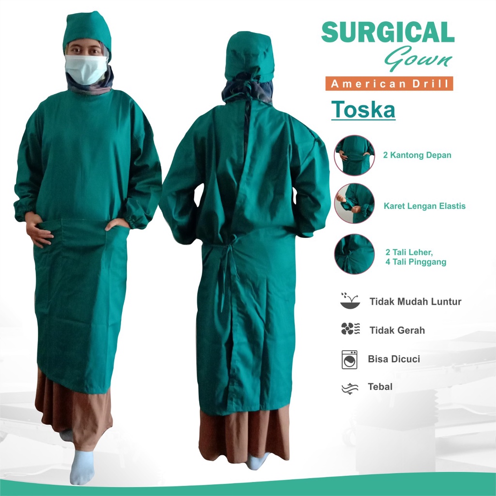 Jual APD Gown Medis American Drill Hazmat Gown APD Surgical Baju APD ...