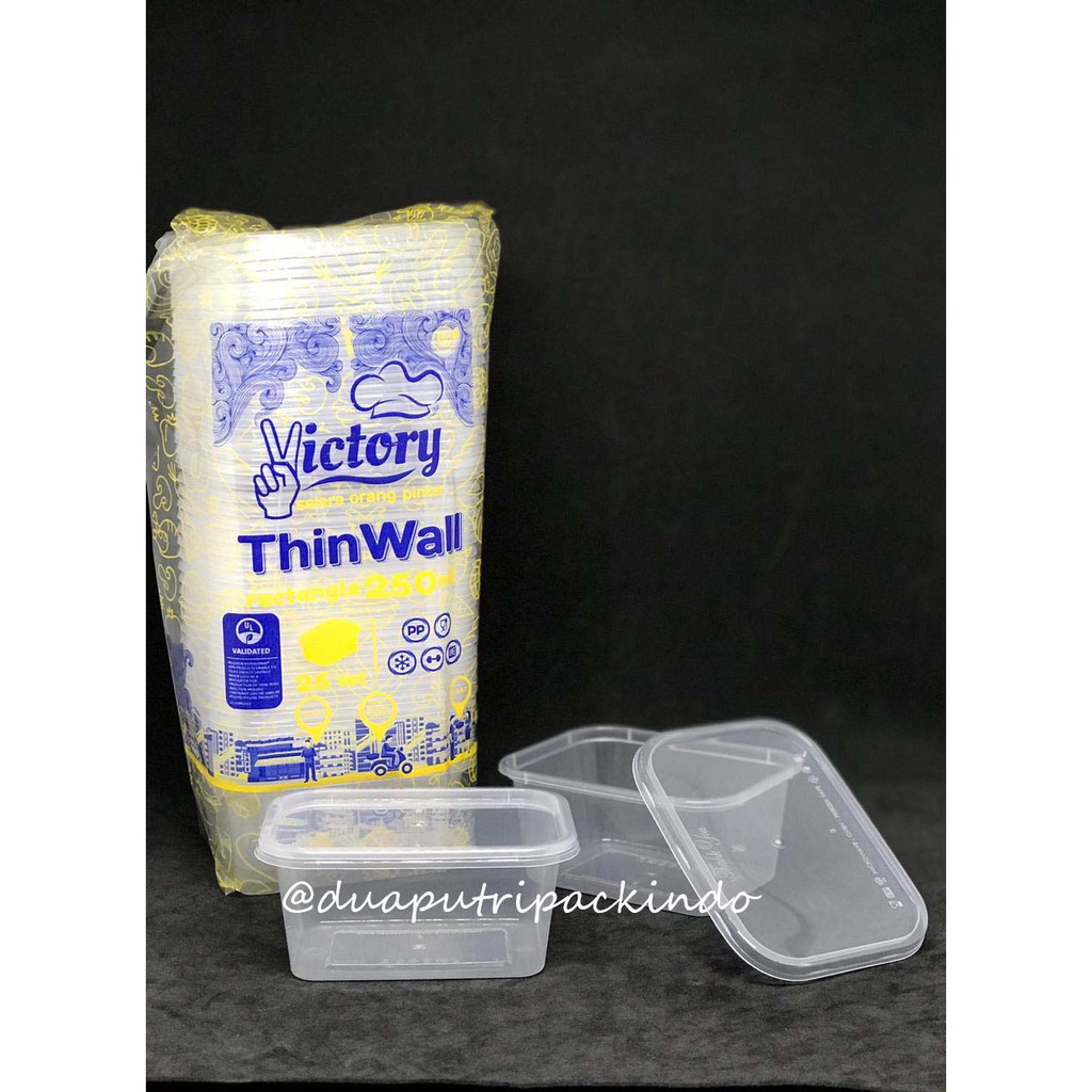 Jual Thinwall Kotak Persegi Panjang Rectangle 250 Ml Merk Victory