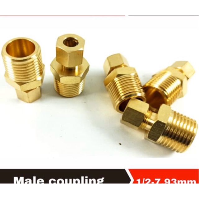 Jual Compression Fitting Nepel Sambungan Selang Tembaga Male Coup 12 ...