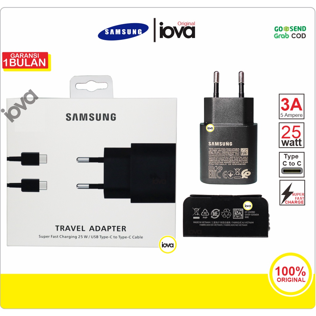 Jual Charger Adaptor Samsung 25 Watt 45 Watt Type C Usb C super Fast ...
