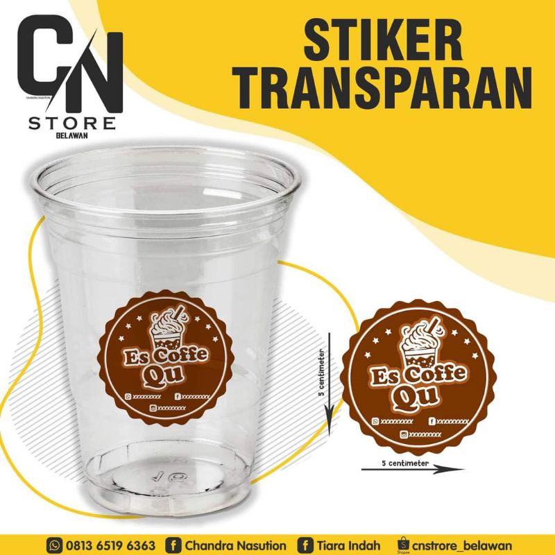 Jual Stiker Transparan untuk Cup Es Dll | Shopee Indonesia