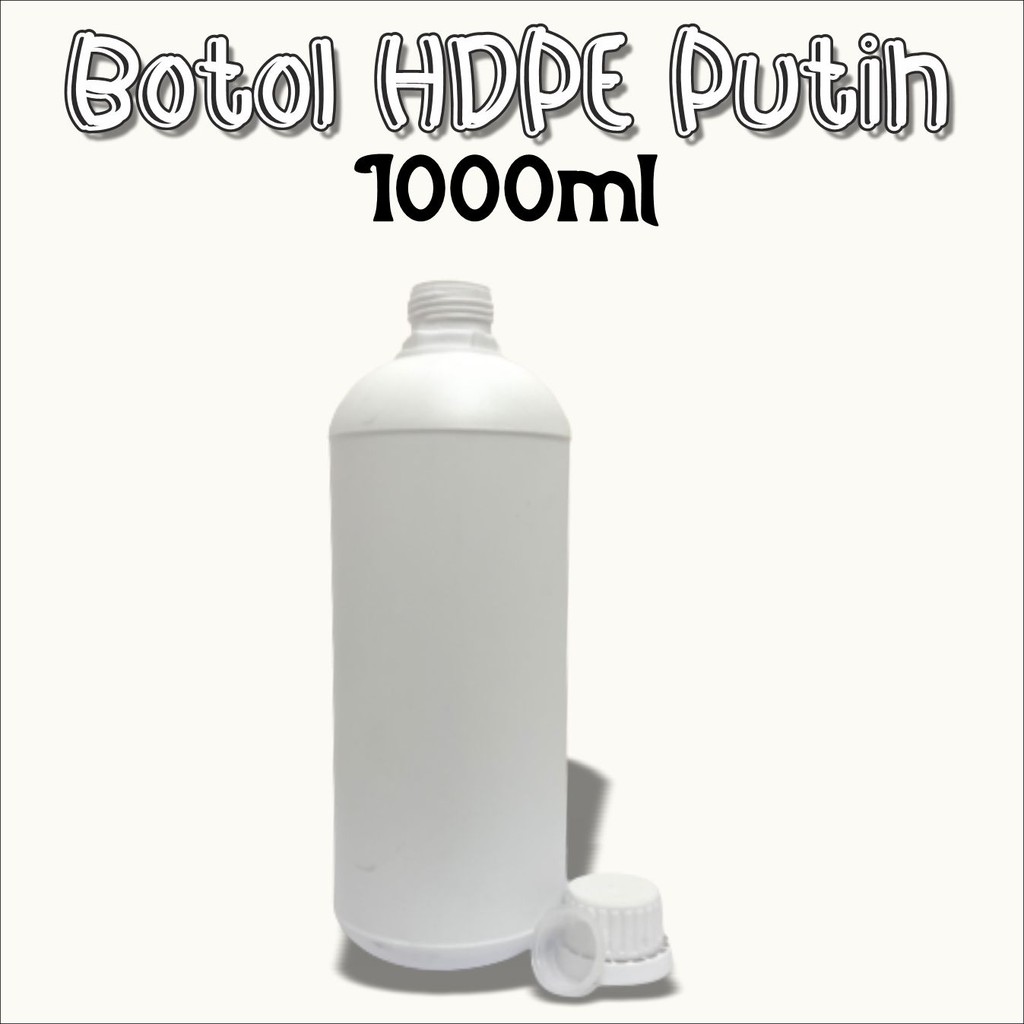 Jual Botol Plastik HDPE 1000 ml / 1 lt + Tutup dalam & luar | Shopee Indonesia
