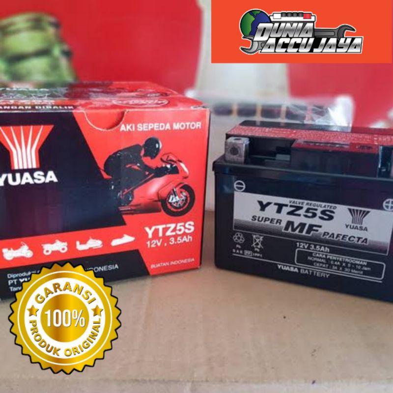 Jual aki motor kering GROSIR Yuasa original ytz5s gtz5s 12v 3,5ah untuk matic gigi dan kopling ...