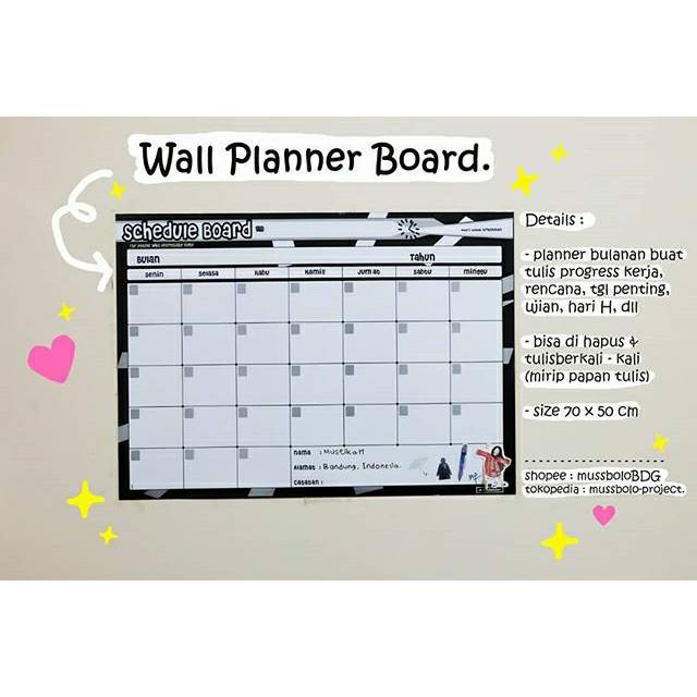 Jual Wall planner board. Monthly board. Schedule board. | Shopee Indonesia