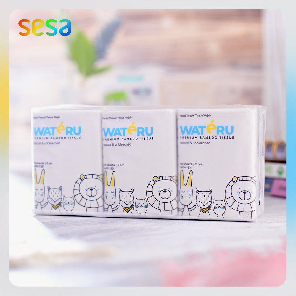 Jual WATERU Pocket Bamboo Tissue 6pcs x 10 Sheet - Tisu Bambu Premium ...