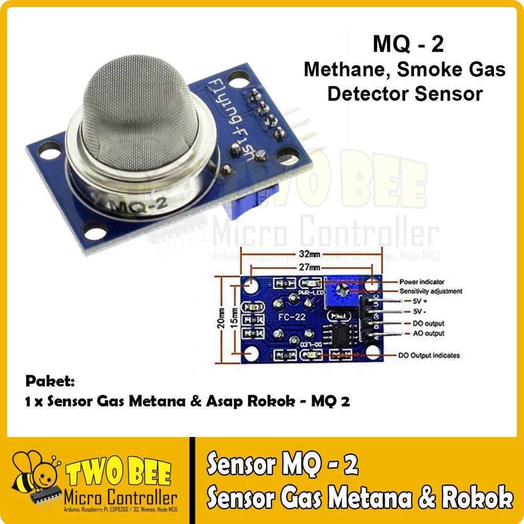 Jual Sensor Gas MQ2 - Sensor Deteksi Gas Asap / Methane | Shopee Indonesia