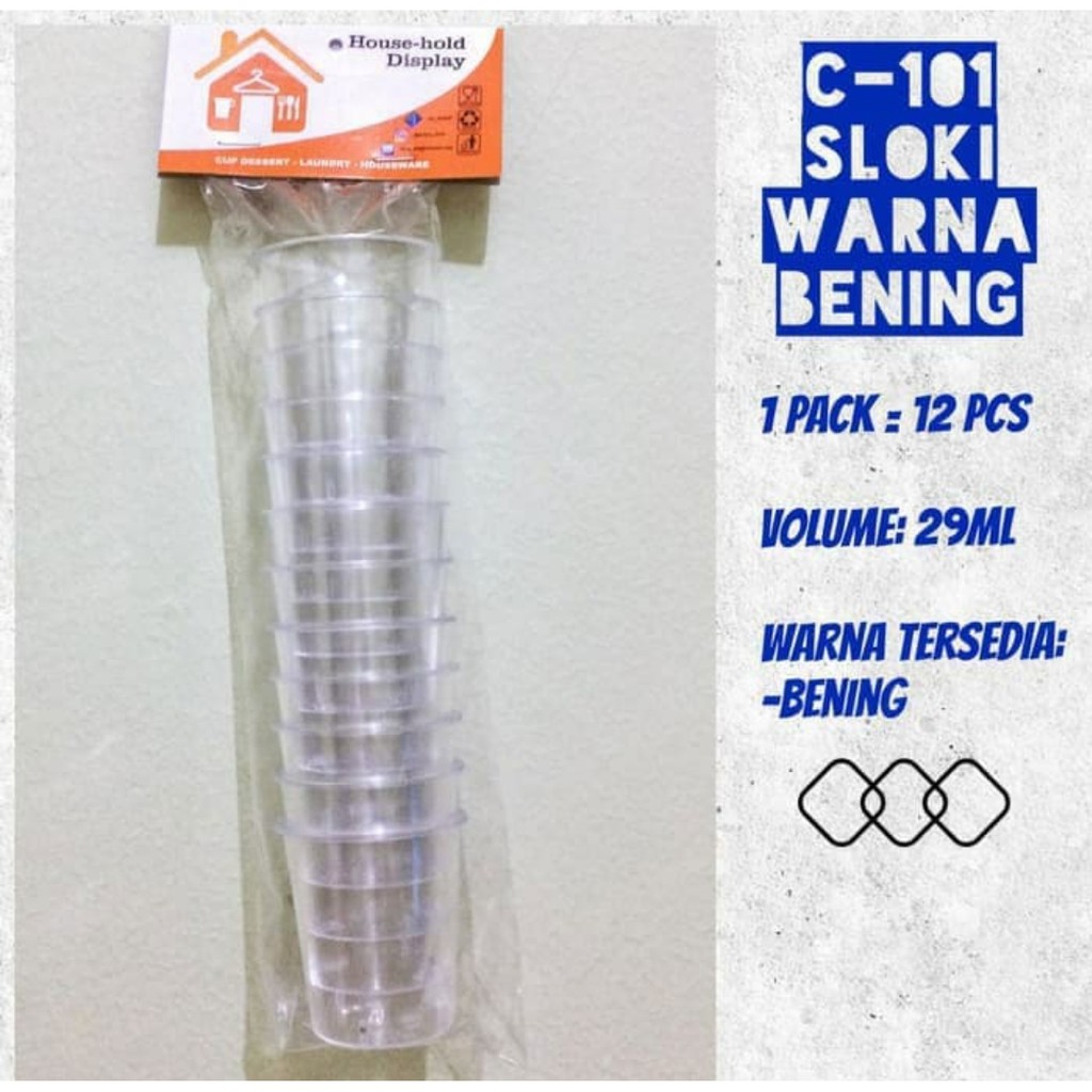 Jual Gelas Sloki Plastik Shot Glass Bening Warna Warni Gelas Seloki 12 ...