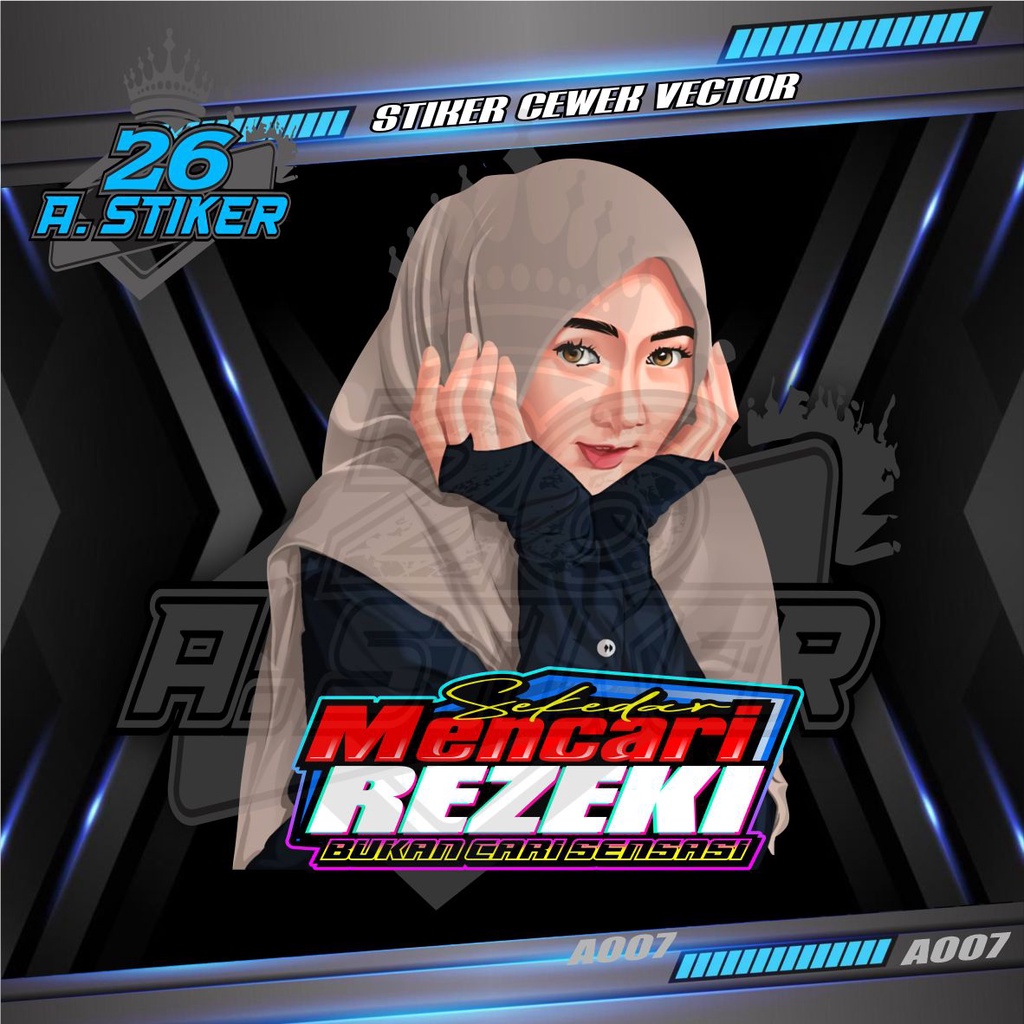 Jual Stiker Decal Foto Cewek Cantik Hijab Vector Custom Kata-kata Keren ...