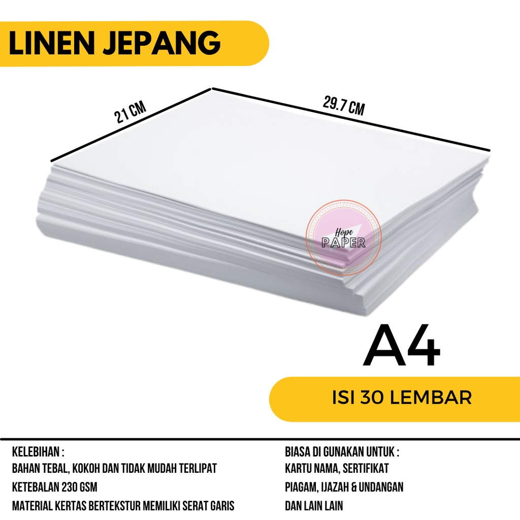 Jual Kertas Linen A4 isi 30 lembar / Kertas Karton Linen A4 | Shopee ...