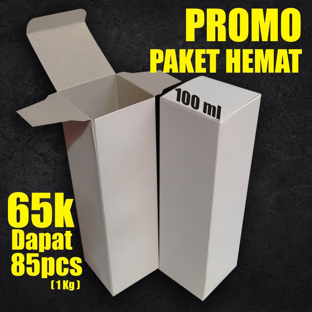 Jual PAKET HEMAT 1kg (85pcs) Box POLOS / packaging botol 100ml / Box ...