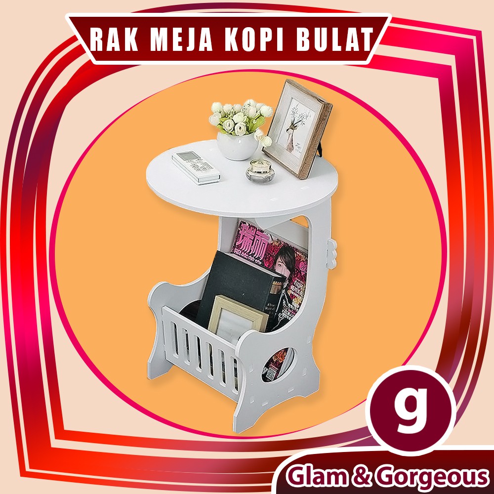 Jual Meja Sudut Bulat Nakas Pojok Minimalis Samping Teras Kamar Tidur ...