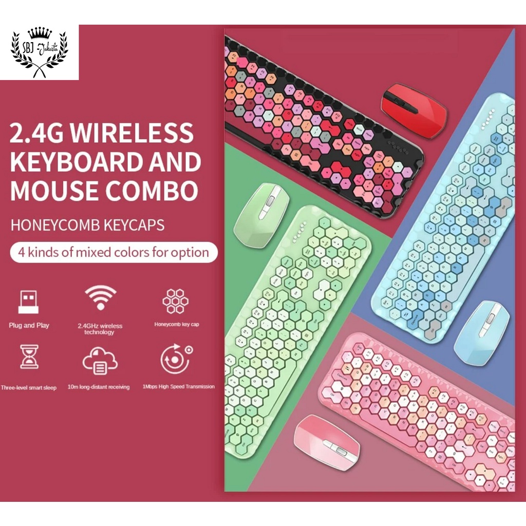 Jual Promo Diskon Mofii Original Keyboard Mouse Combo Wireless 2 4g Honeycomb Silent Key Premium