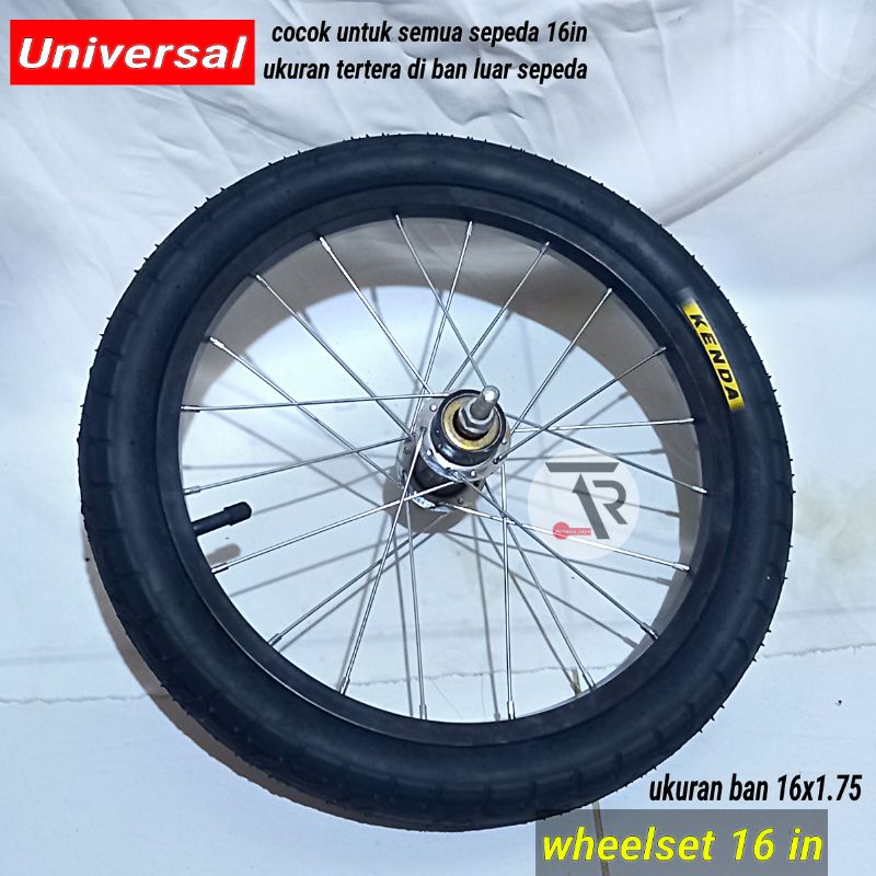 Jual Roda sepeda 16 lengkap sudah di pasang ban 16x1.75 kenda / wheelset sepeda 16 x 1.75 KENDA ...