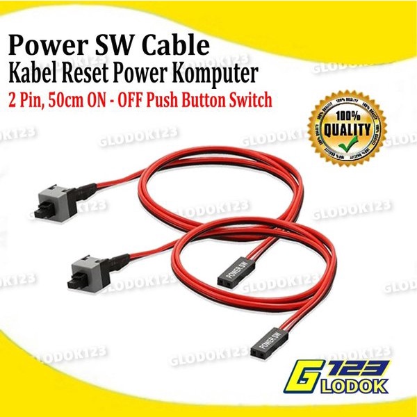 Jual Tombol Kabel Power Reset Switch SW 2 Pin Push Button CPU PC ...