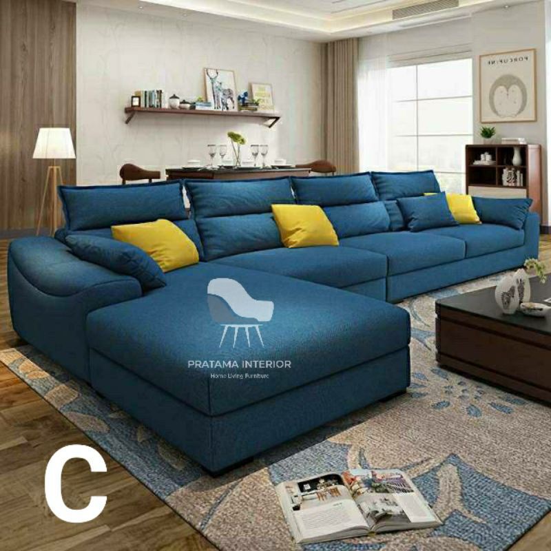 Jual Best Seller Sofa L JUMBO Size / Sofa Tamu Minimalis / Sofa L / Sofa Tamu Murah / Pratama ...
