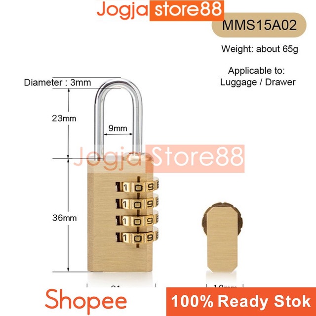 Jual Gembok Koper | 4 Digit Kode Kombinasi Bahan Berkualitas Tinggi ...