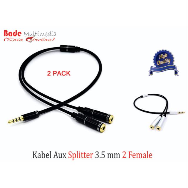 Jual Kabel Jack Splitter Notbook Laptop Hp Audio Cabang 2 High Quality ...