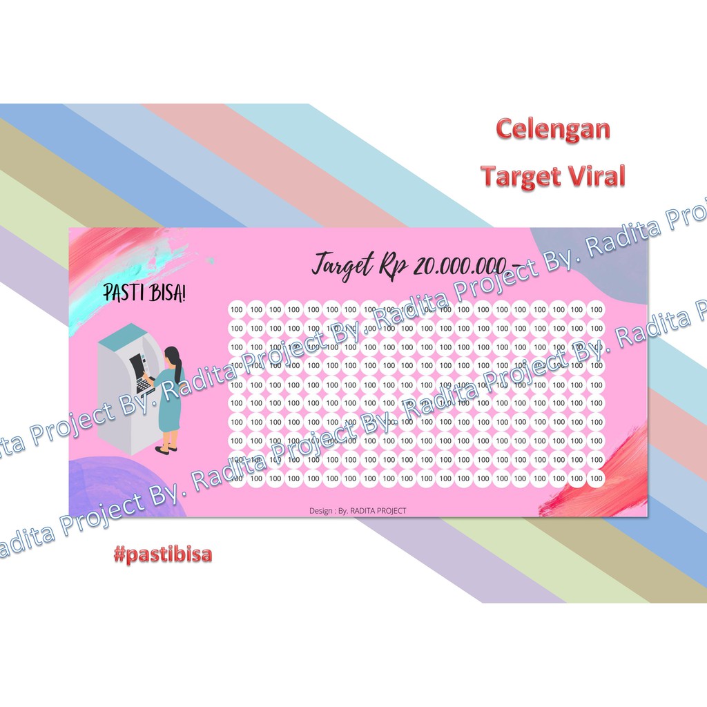 Jual MURAH ! STIKER Celengan Target Viral / Tabungan Target Tanpa PO ...