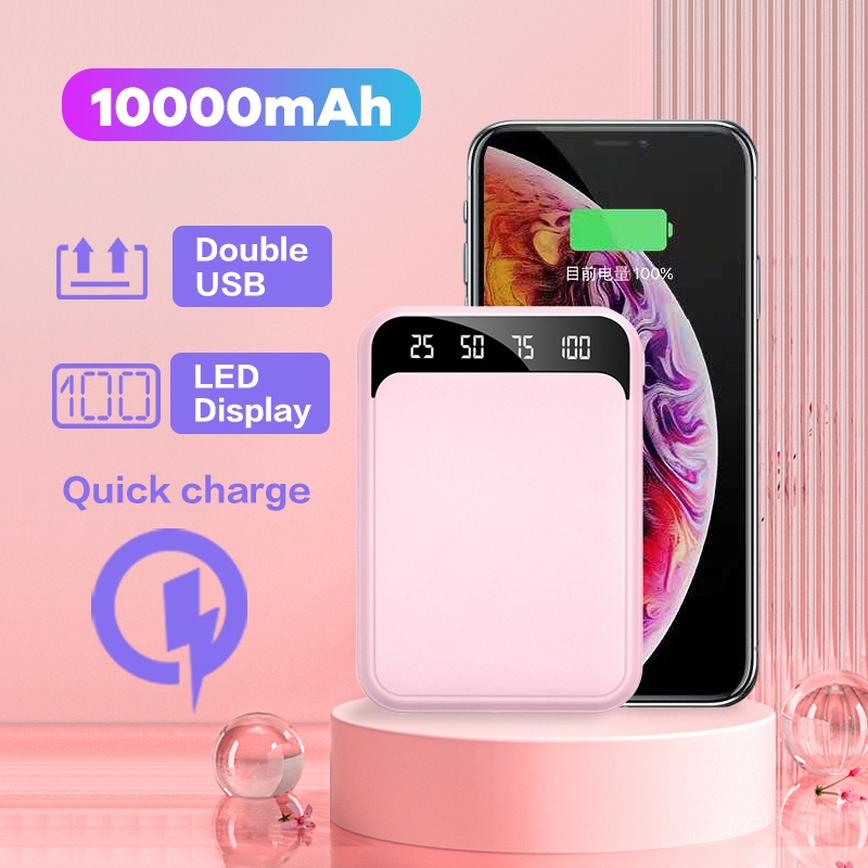 Jual PowerBank 10000mAh mini Fast charging LED screen display Power ...