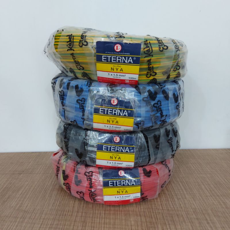 Jual KABEL NYA ETERNA 1X1.5 ROLL 100M ASLI ORI MURAH GROSIR KABEL LISTRIK ETERNA 1X1,5 ISI 100 ...