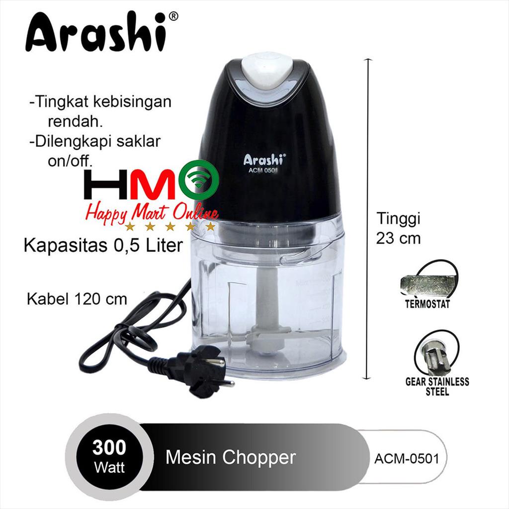 Jual Arashi Food Chopper 0,5 L ACM 0501 Food Processor Penggiling ...