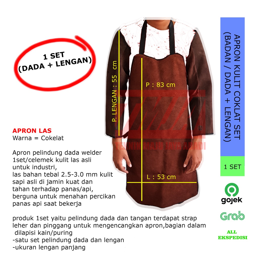Jual APRON Kulit Pelindung Dada Las Coklat Set (Dada + Lengan) | Shopee ...