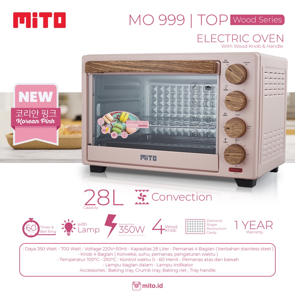 Jual Mito Oven Listrik MO999 MO 999 28 Liter Low Watt Garansi Resmi ...