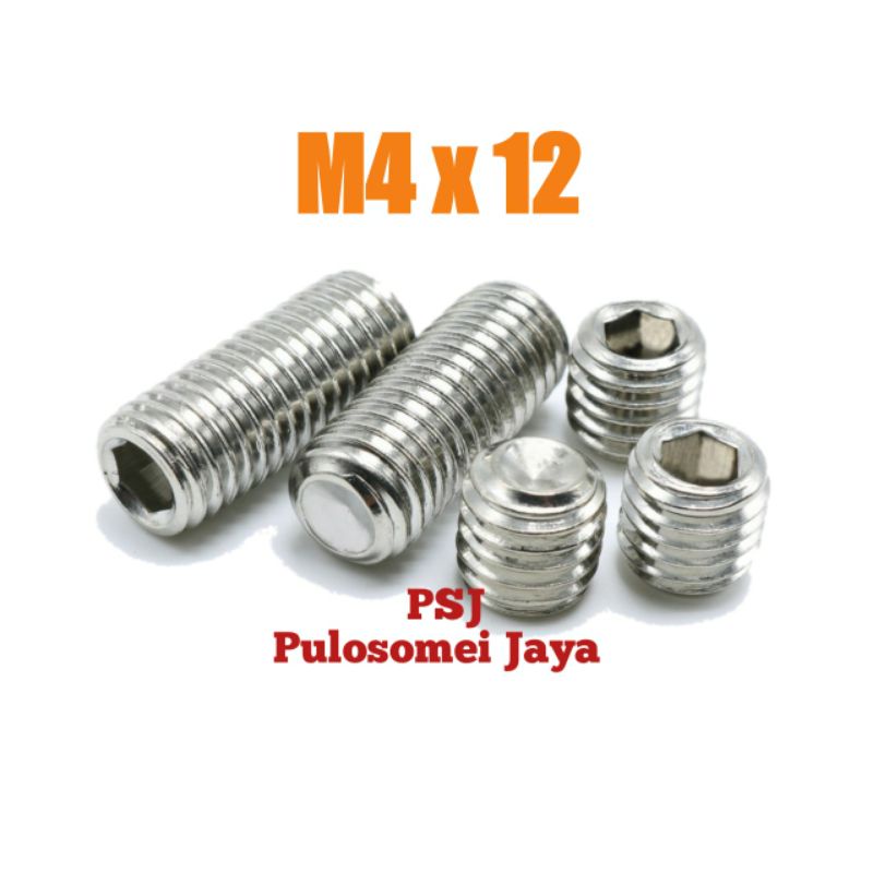 Jual SUS 304 Socket Set Screw M4 x 12 / Baut L Tanam / L Set Stainless | Shopee Indonesia