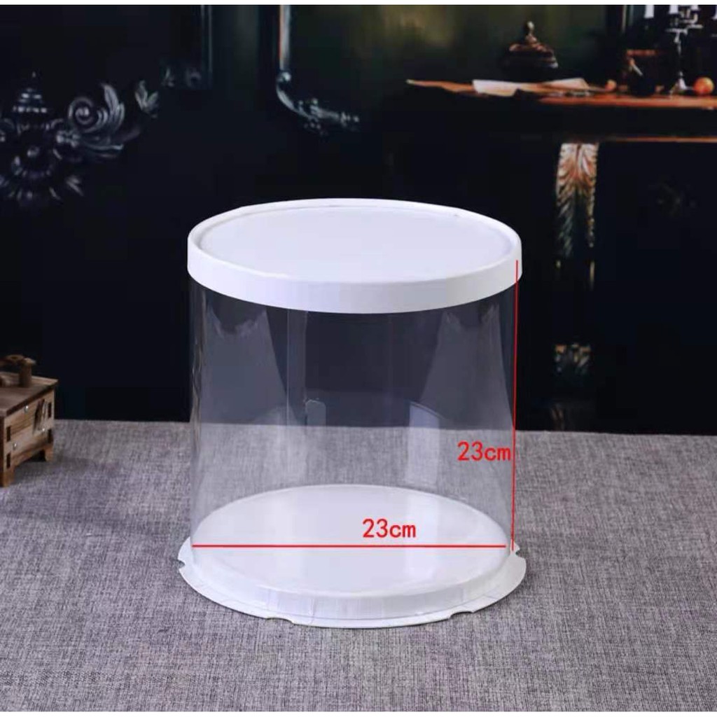 Jual Box kue tart bulat mika, kotak kue tart, box kue, box 6 INCH - D ...