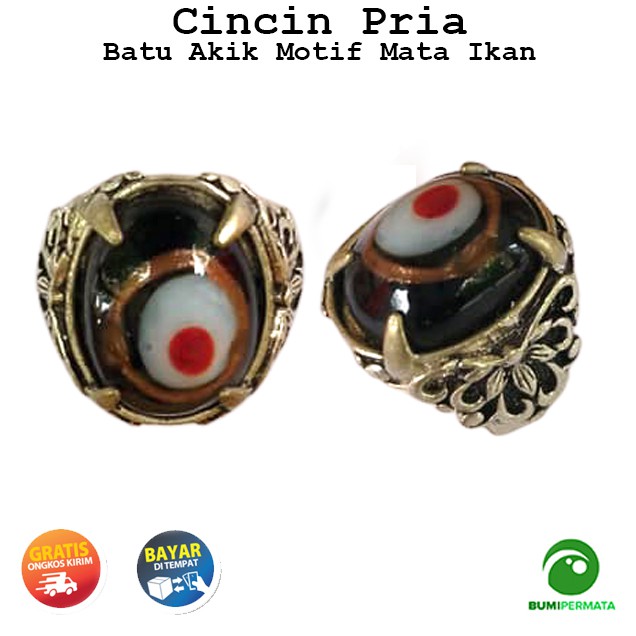 Jual Batu Cincin Pria Akik Motif Mata Ikan | Shopee Indonesia