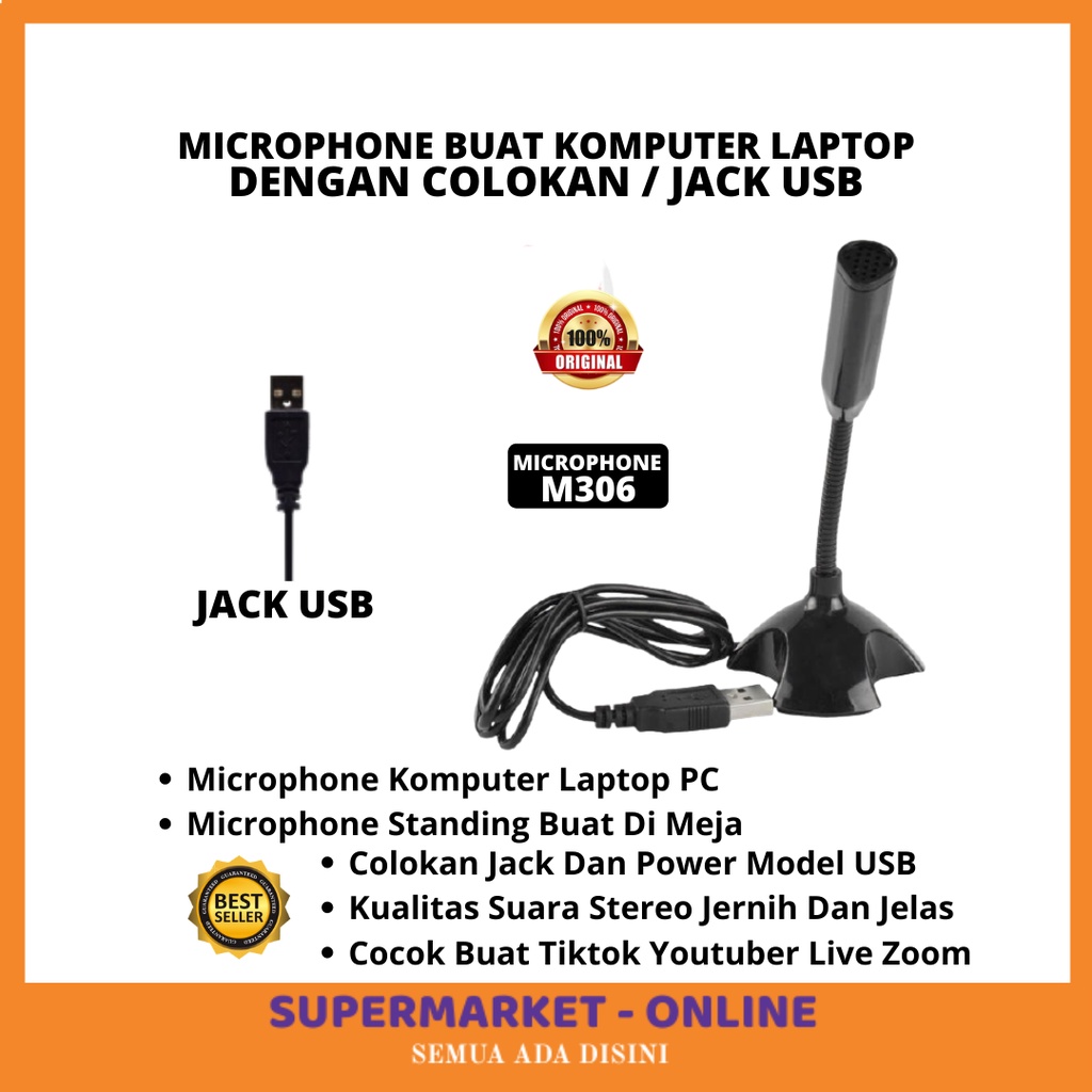 Jual TERBARU Mic Microphone Computer Komputer Laptop PC Stand Mic Di ...
