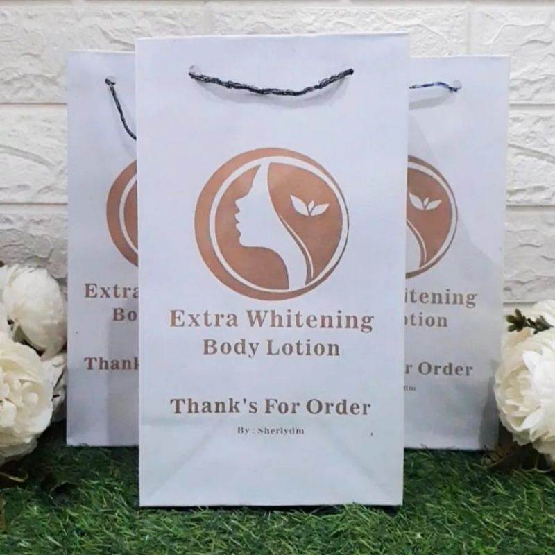 Jual Paperbag Paper Bag Wafer Putih Polos Sablon Uk 14 x 8 x 25 cm ...