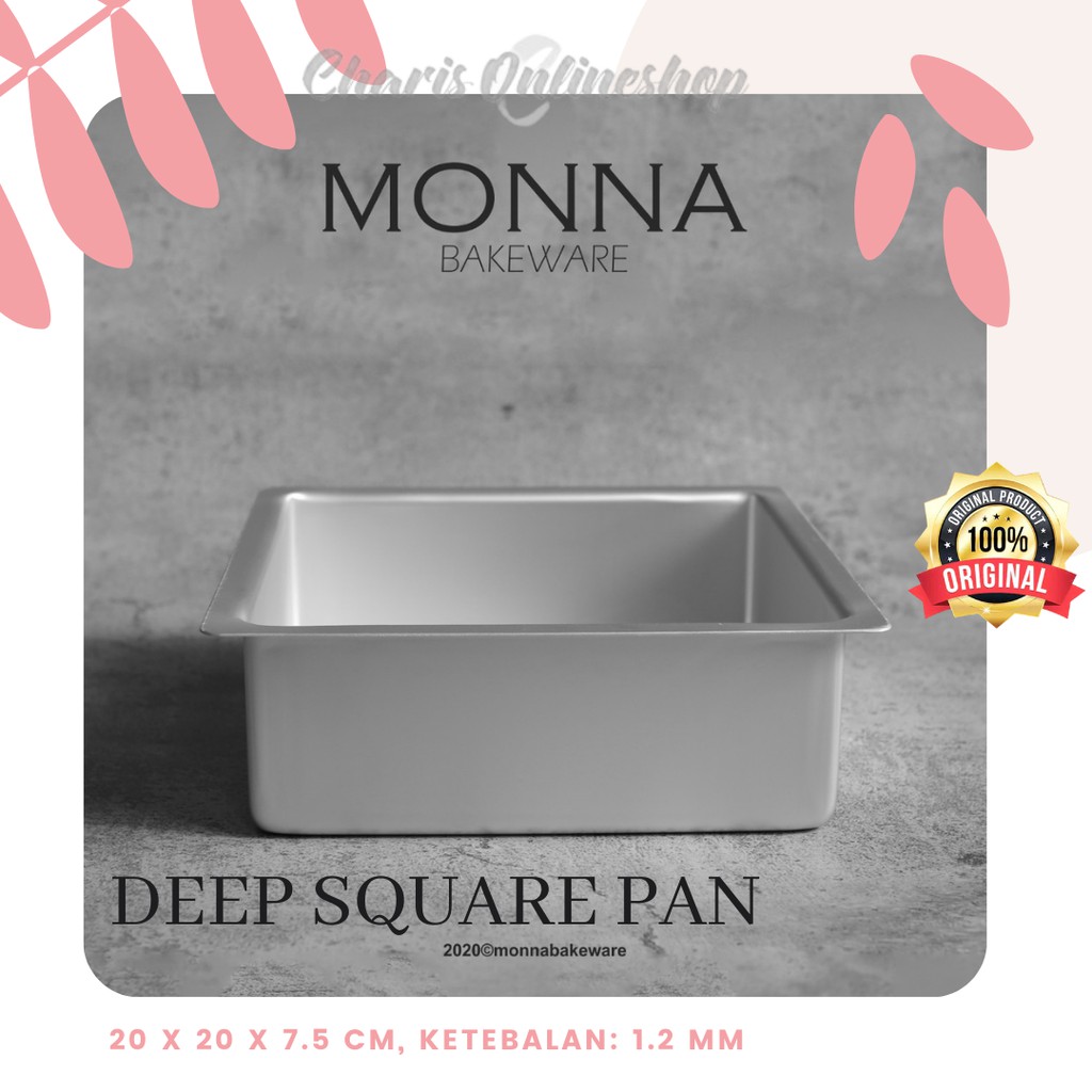 Jual MONNA BAKEWARE | Deep Square Pan Loyang Persegi Tinggi Loyang Cake ...