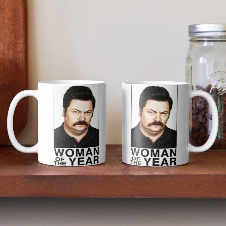 Jual Woman of the Year Ron Swanson Ceramics Coffee Mug | Shopee Indonesia