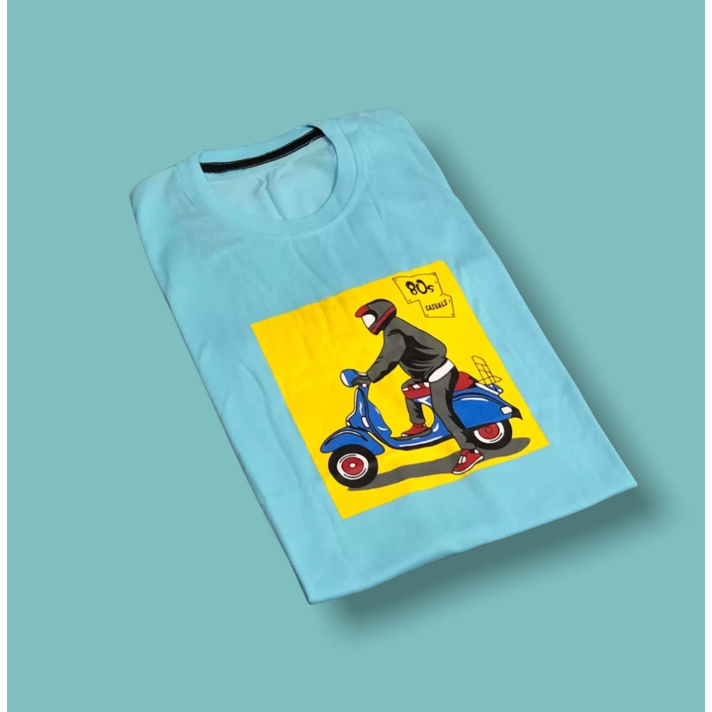 Jual Kaos Baju Vespa Jadul 80s Kotak Kuning Distro Cotton Combed Pria ...