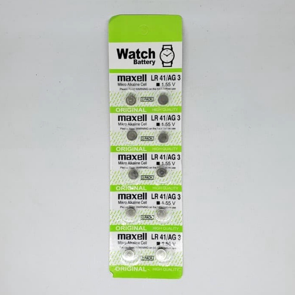 Jual Baterai Kancing Micro Alkaline Cell Maxell LR41/AG3 1 Papan Isi 10 pcs | Shopee Indonesia