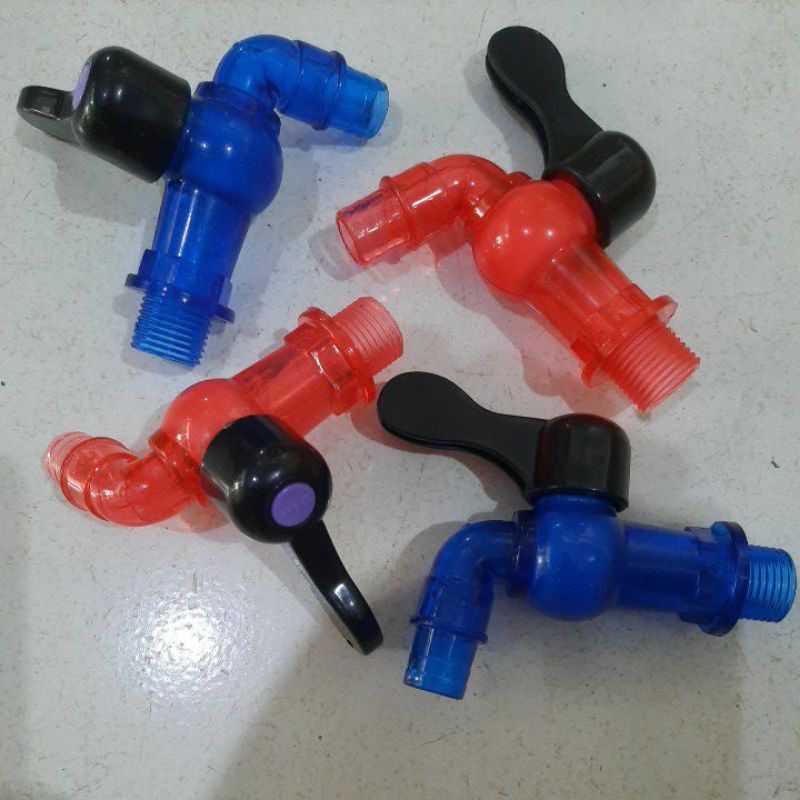 Jual Kran air transparan 1/2 inch keran air kran tembok keran tembok engkol 1/2" kran plastik ...