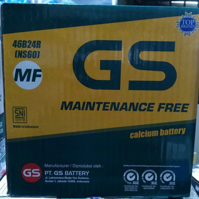 Jual Aki Mobil / Battery GS ASTRA Type GS MF 46B24R / NS60 12V 45AH | Shopee Indonesia