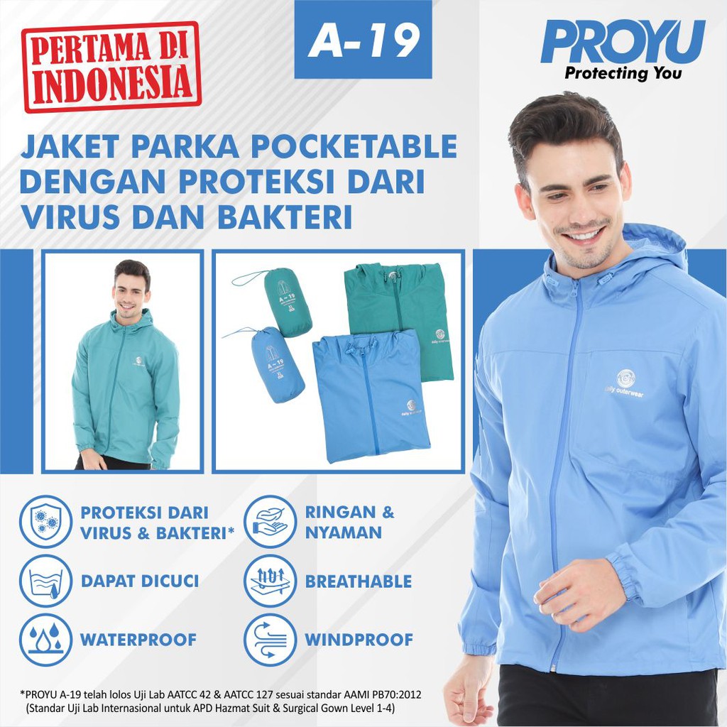 Jual PROYU A-19 JAKET APD ANTI VIRUS COVID CORONA PARKA PRIA MODIS ...