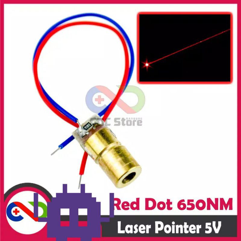Jual Laser Diode 5V 6mm LD Dioda Laser Merah Red Dot Pointer | Shopee ...
