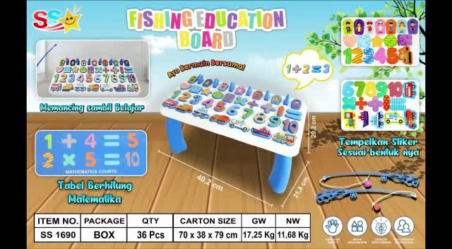 Jual Mainan edukasi anak meja belajar angka puzzle magnet pancing ikan ...