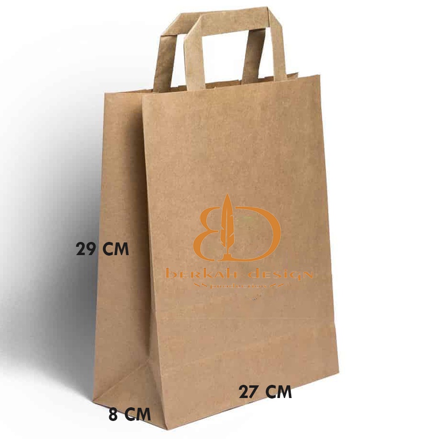 Jual Paperbag Kraft coklat / tas kertas 150 gsm ukuran 29x27x8 cm (isi ...