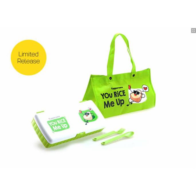 Jual Lunch Keeper Rectangular Hijau Lunch Set Tupperware Alat Makan ...