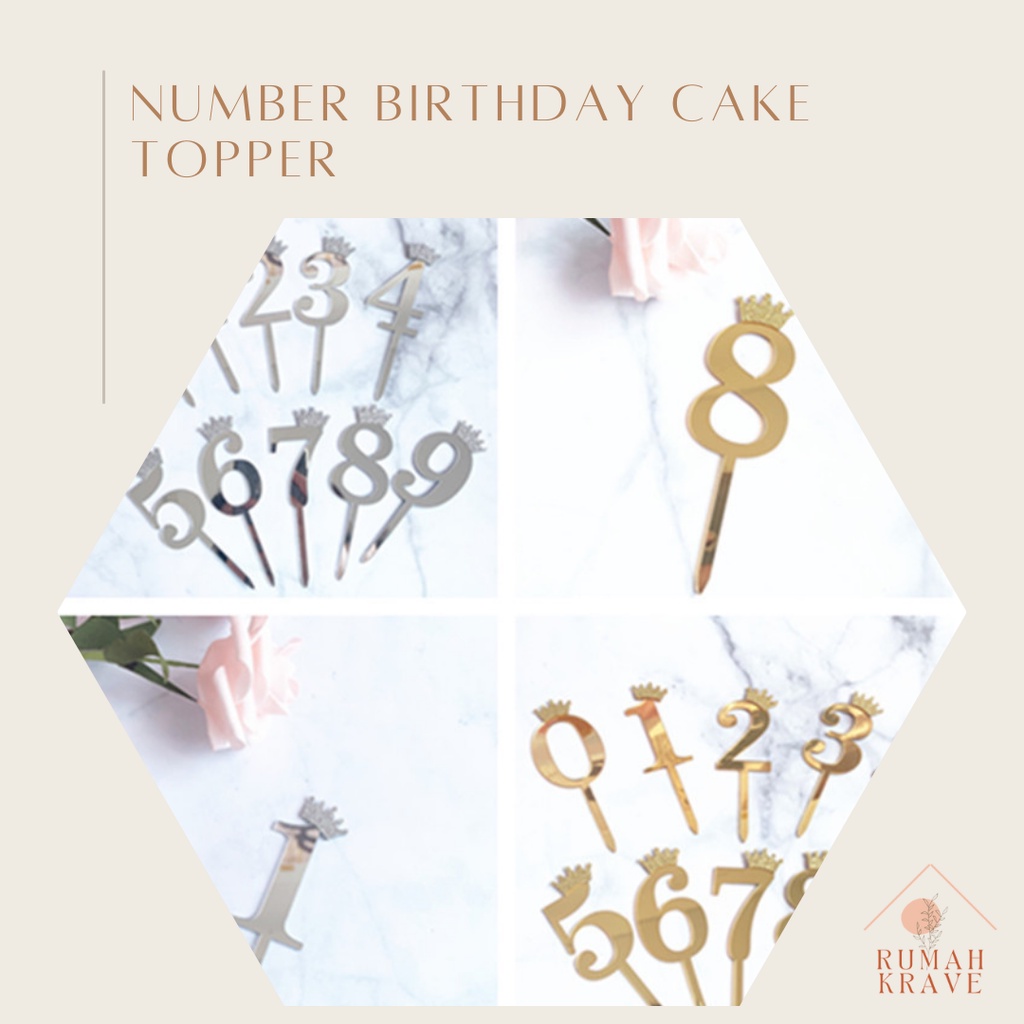 Jual RUMAH KRAVE - NUMBER ANGKA UMUR HAPPY BIRTHDAY CAKE TOPPER SILVER ...