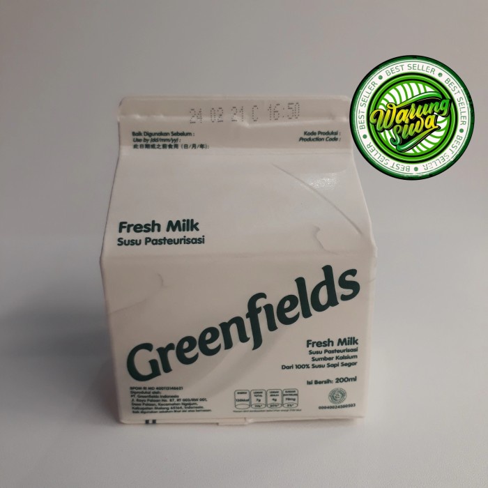 Jual greenfields fresh milk full cream 200 ml | Shopee Indonesia