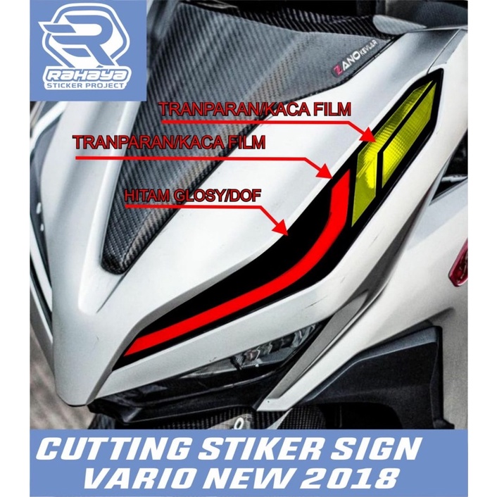 Jual cutting sticker alis sign/sein depan vario new 125/150 2018(1 set ...